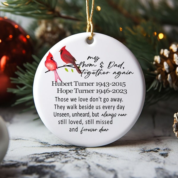 Mom and Dad Sympathy Ornament - Etsy