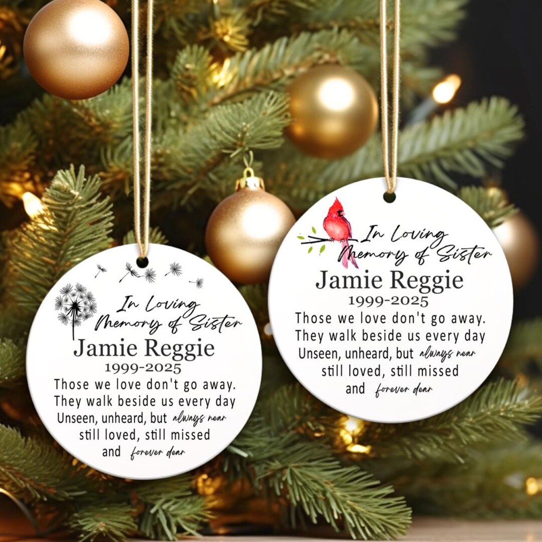 Personalized Sister Memorial Ornament, Loss of Sibling Sympathy Gift ...