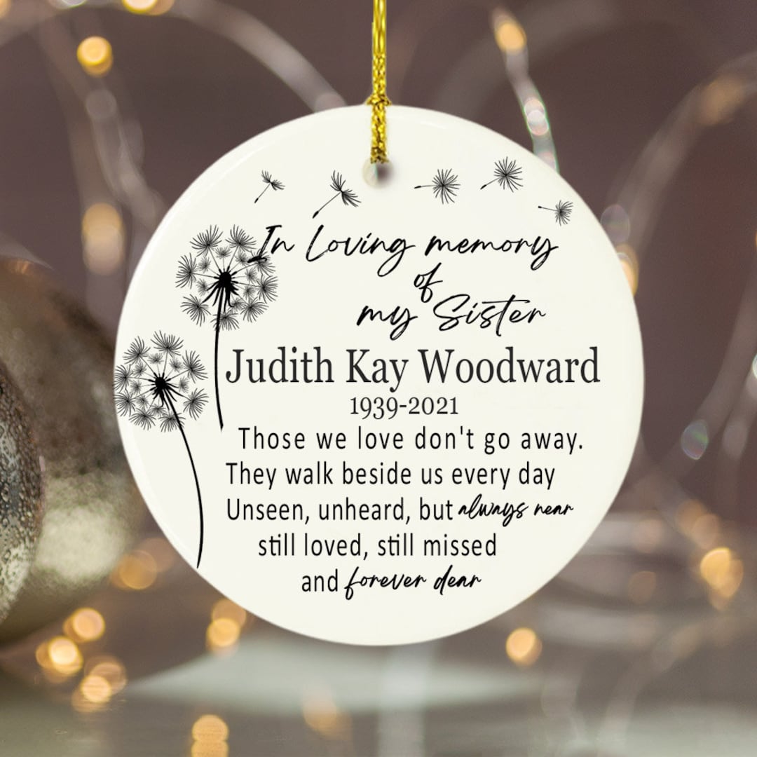 In Loving Memory of My Sister, Sibling Memorial Ornament Personalized ...
