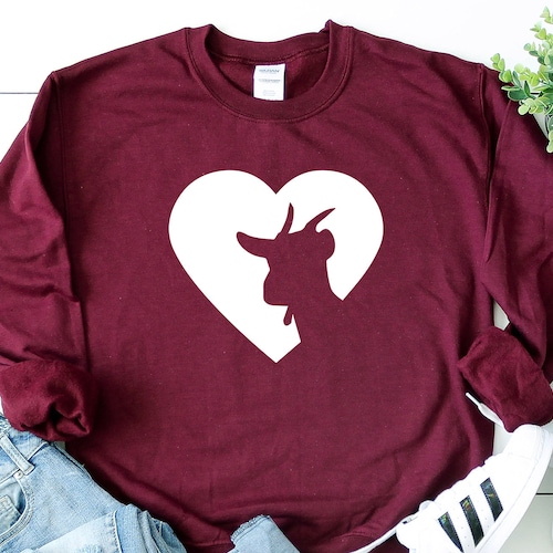 Goat Heart Sweatshirt Goat Mom Shirt Goats Shirt Goat Mama - Etsy