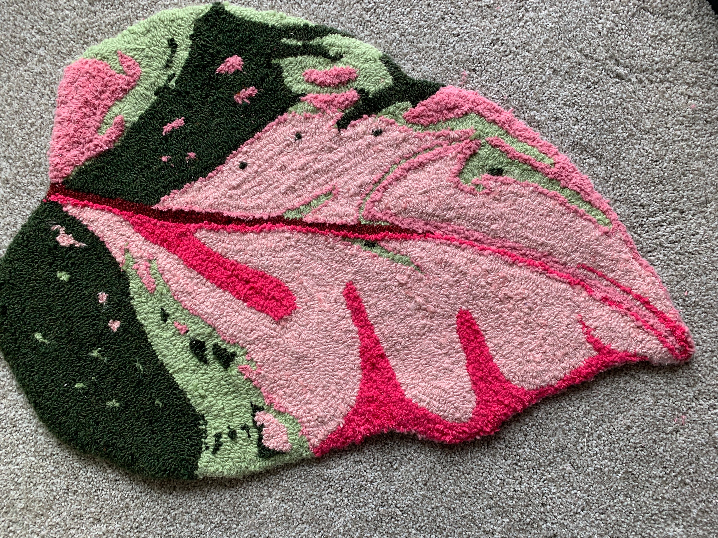 Pink Princess Philodendron Hand Tufted Rug - Etsy