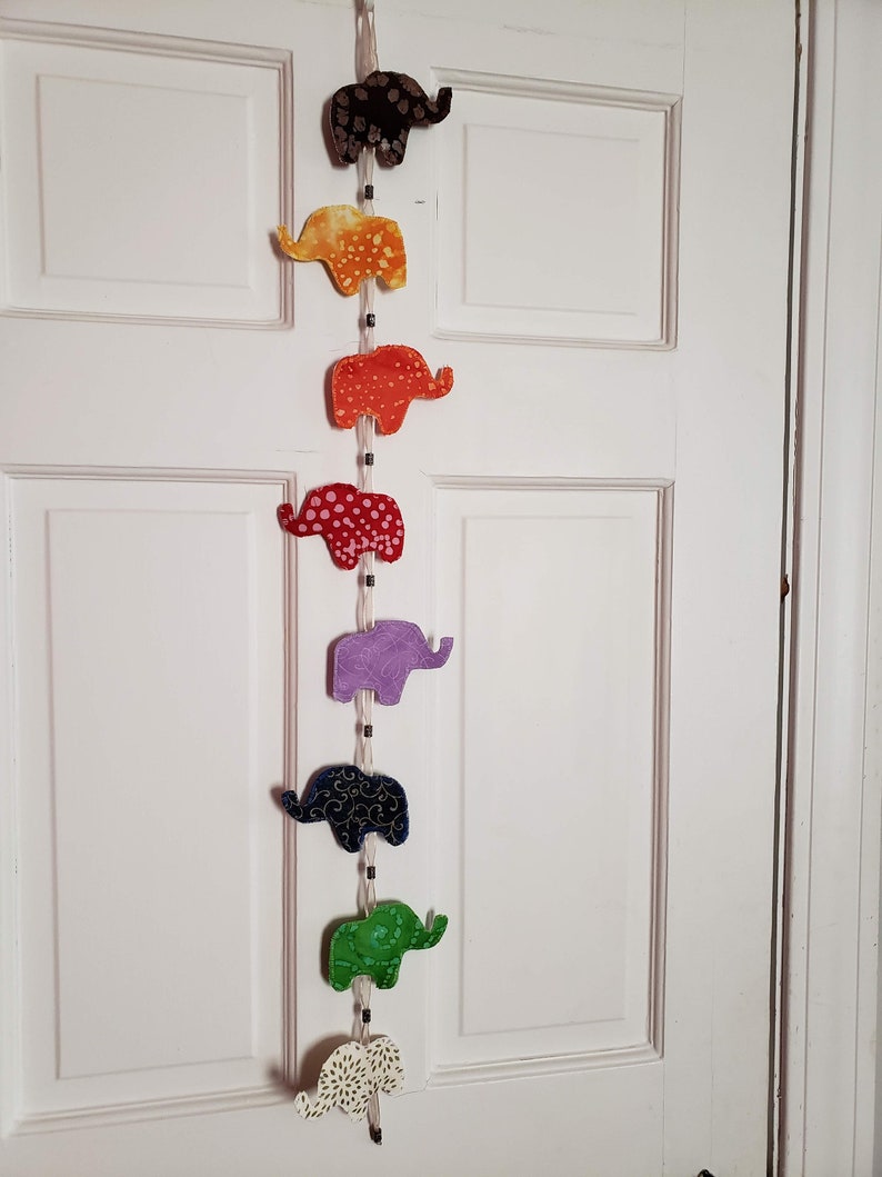 Elephant Chain Wall Hanging. 8 Indian Fabric Elephants - Etsy