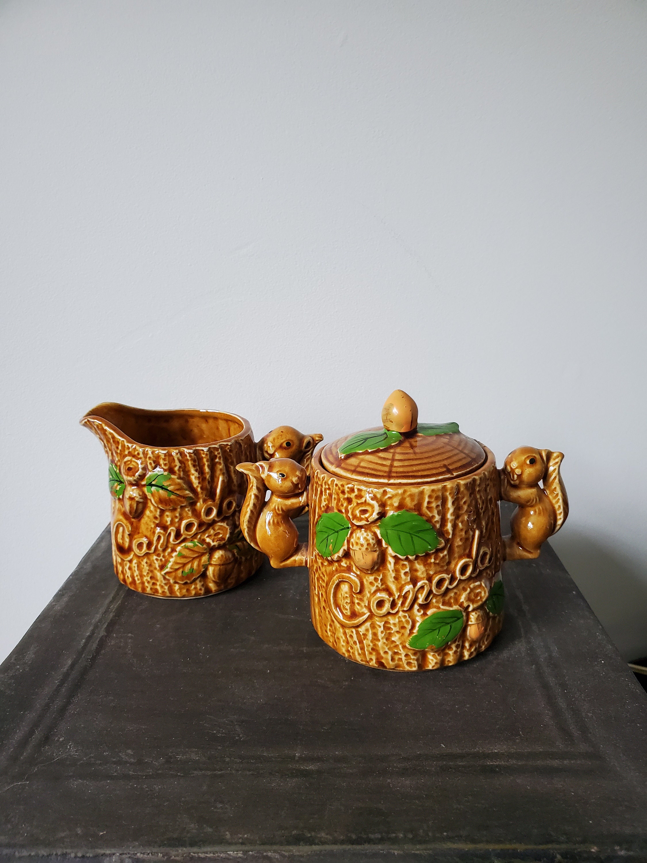 Cottage Kitsch - Squirrel Tree and Acorn Sugar and Creamer - Canada ...