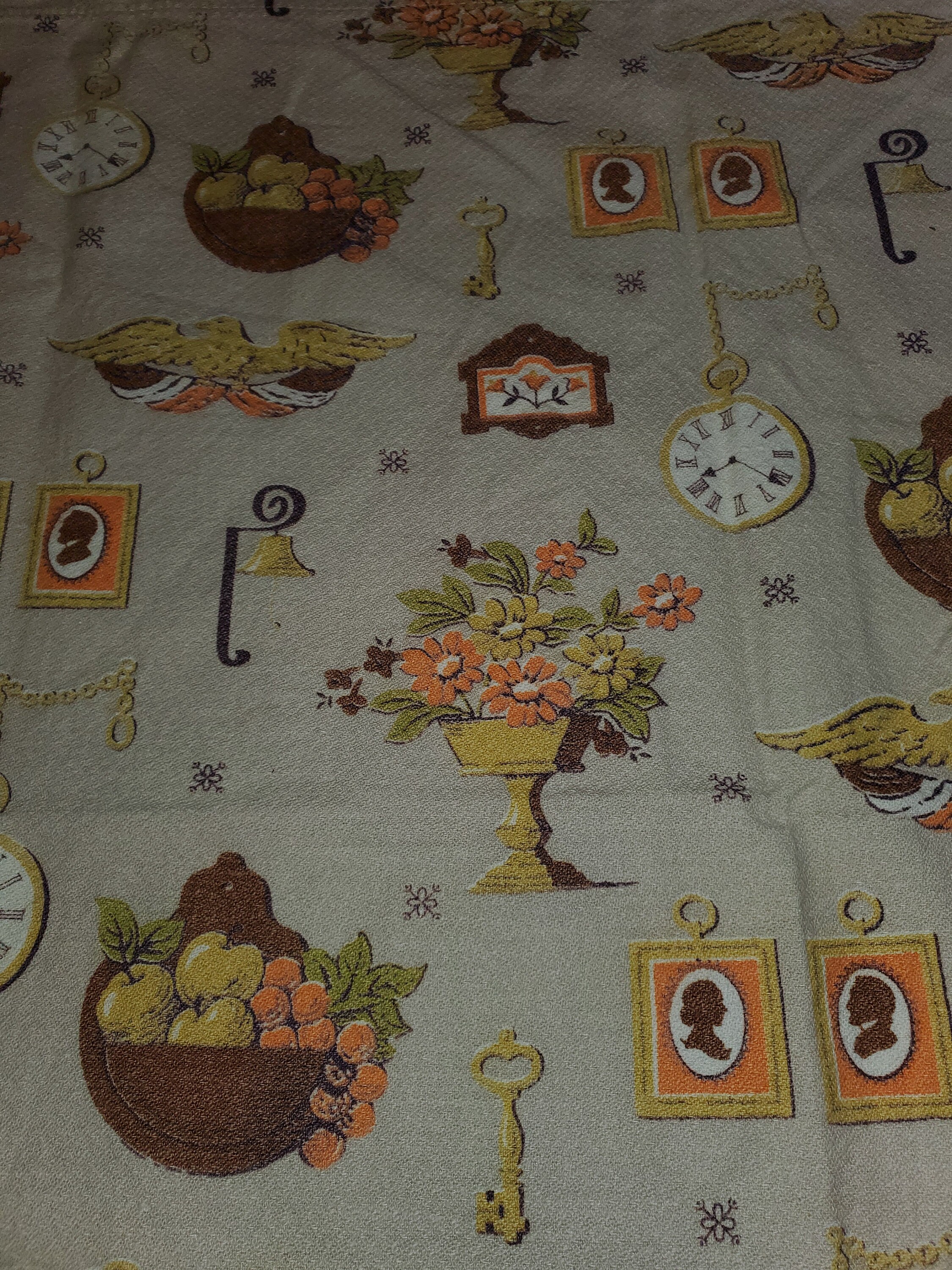 Vintage Cotton Kitchen Curtain - Bistro Style, One Panel, Repurpose or ...