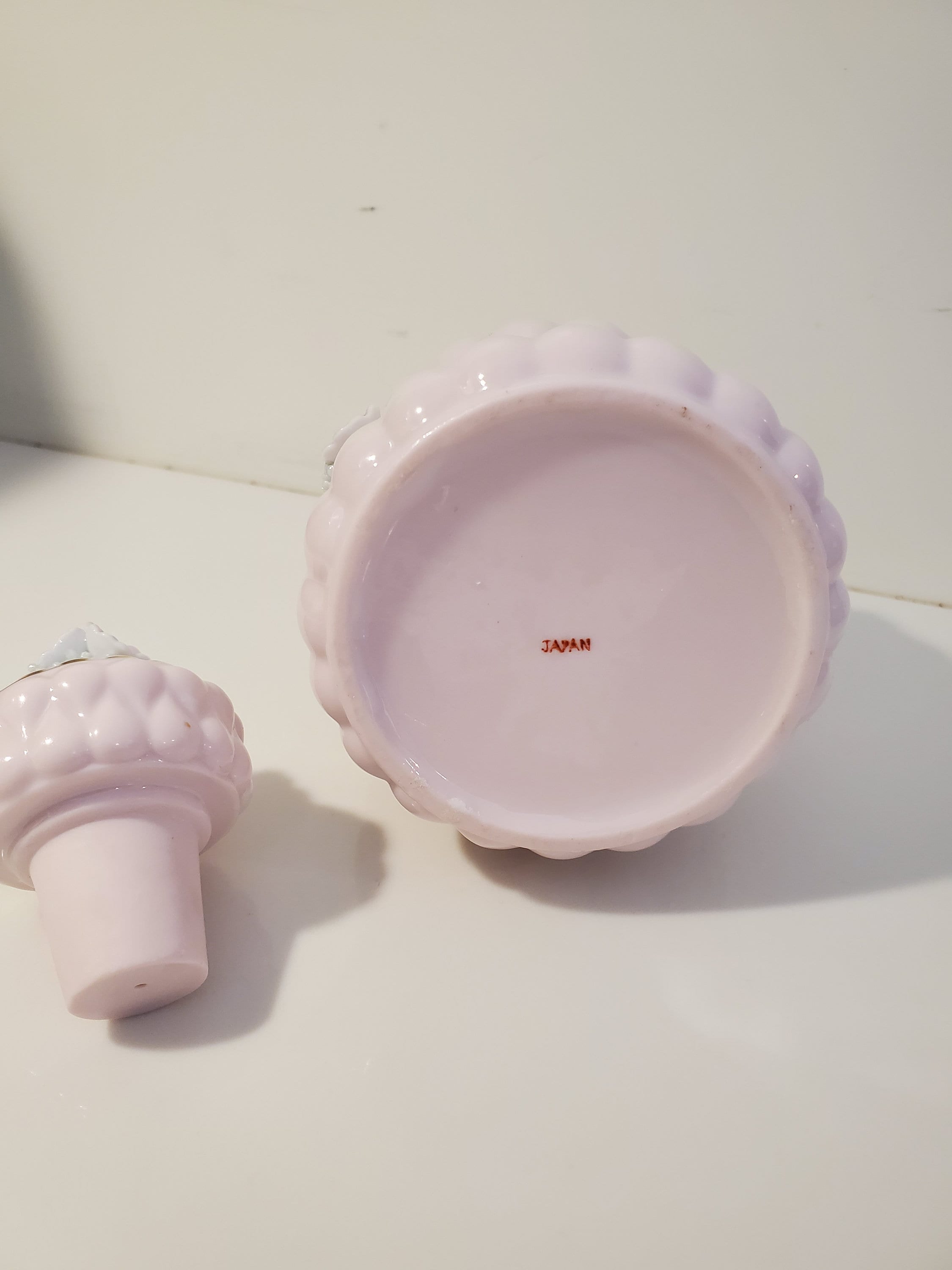 Pretty Ceramic Perfume Bottle Pink With Flowers Part of - Etsy