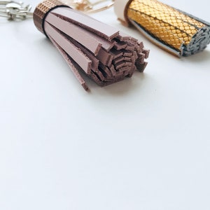 Leather Tassel Keyfob / Small Leather Keychain / Tassel Key Charm - Etsy