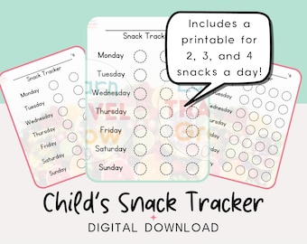 Child's Snack Tracker Printable Digital Download - Etsy