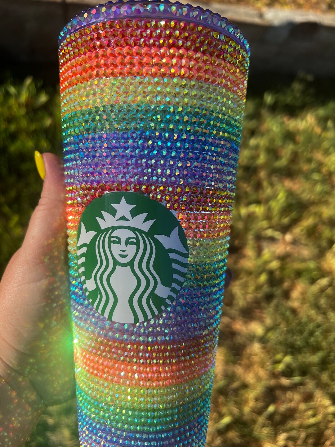 Rainbow Pride Rhinestone Starbucks Cup - Etsy