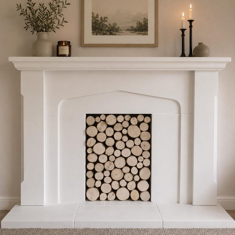 Log Display Fireplace - Etsy UK