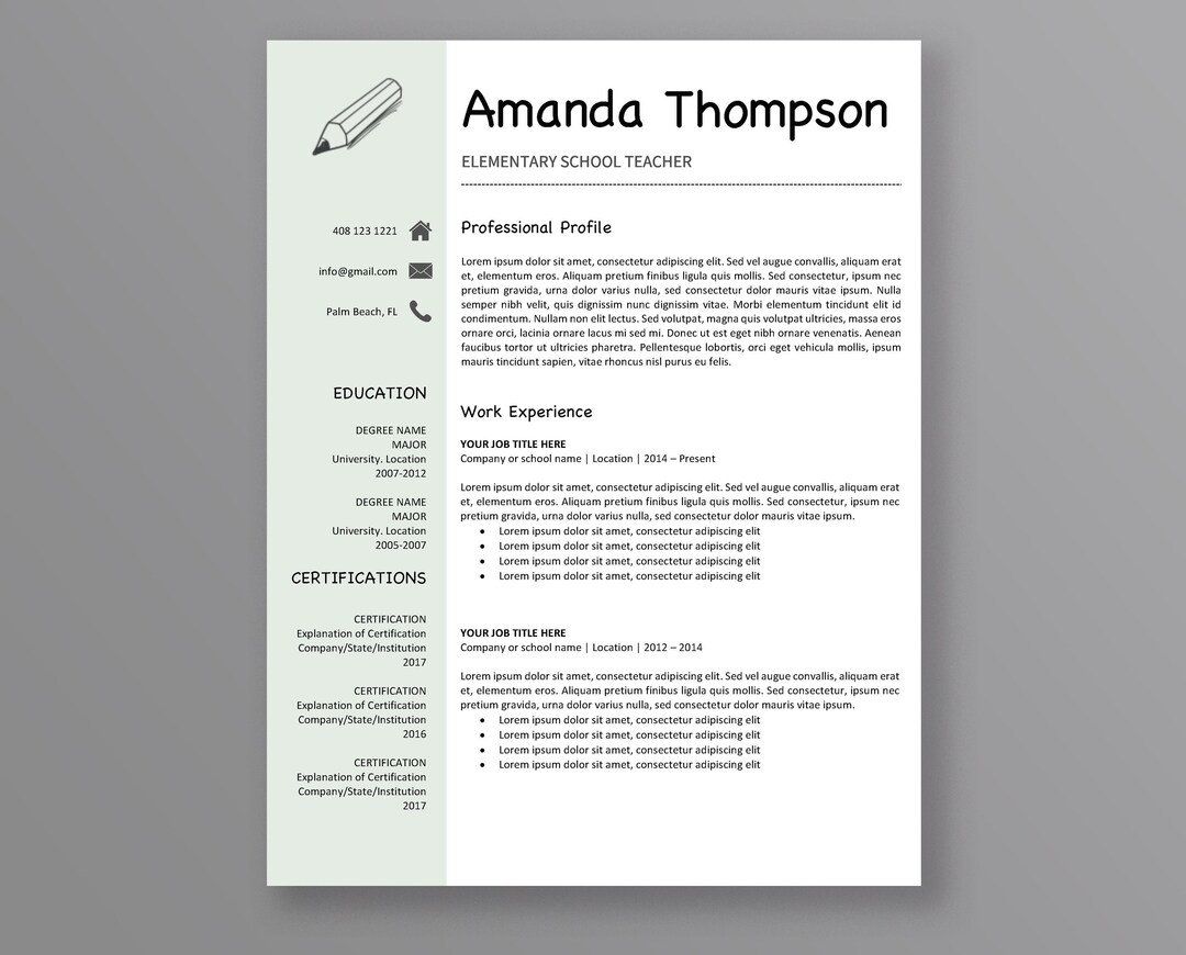 Teacher Resume Template | Modern Resume Template | Professional Resume ...
