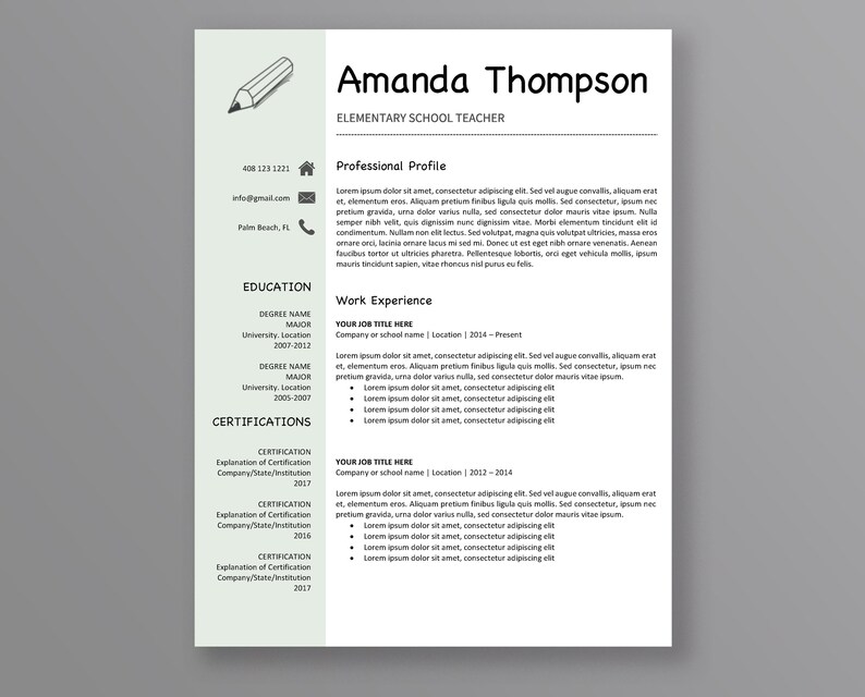 Teacher Resume Template | Modern Resume Template | Professional Resume ...