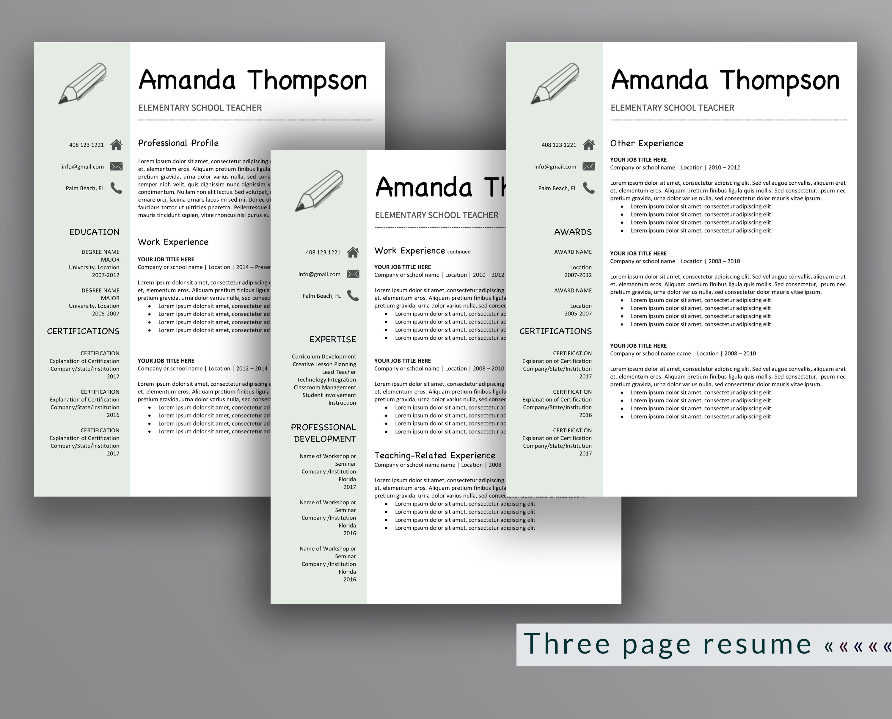 Teacher Resume Template | Modern Resume Template | Professional Resume ...