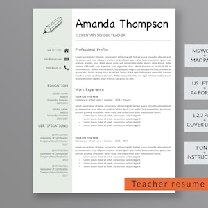 Teacher Resume Template | Modern Resume Template | Professional Resume ...