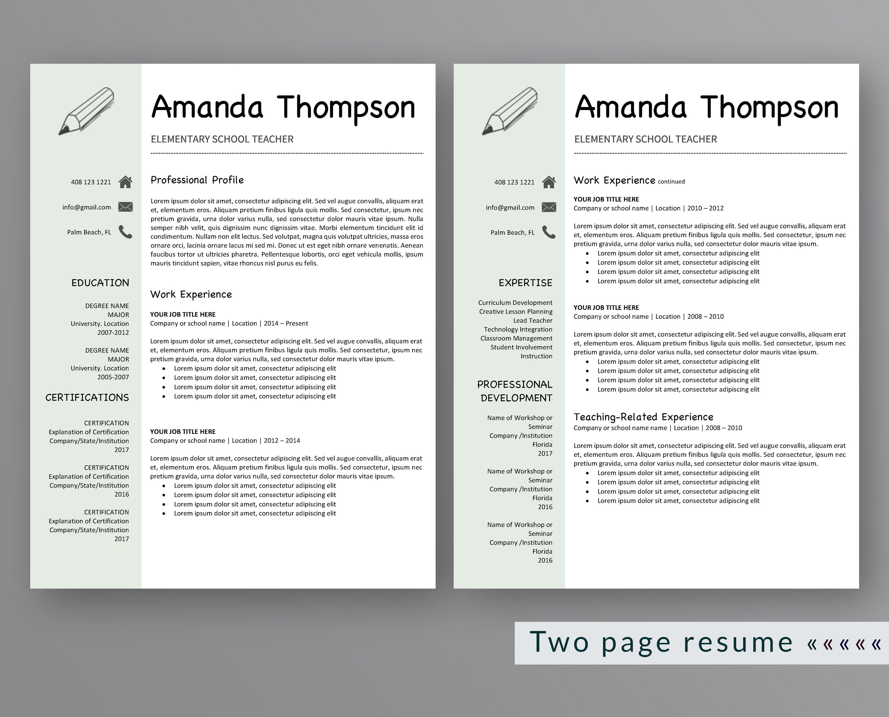 Teacher Resume Template | Modern Resume Template | Professional Resume ...