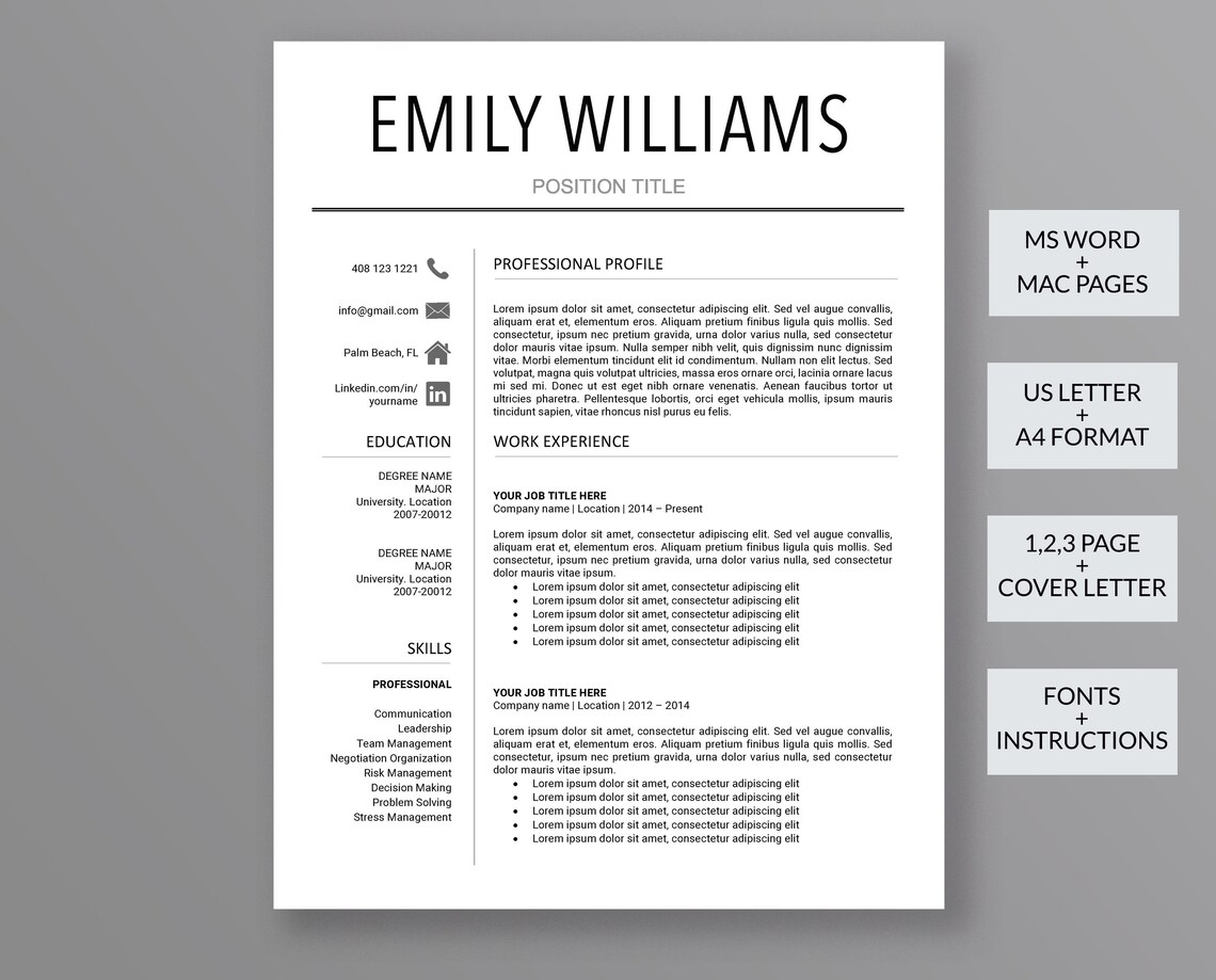 Resume Template | Modern Resume Template | Professional Resume Template ...