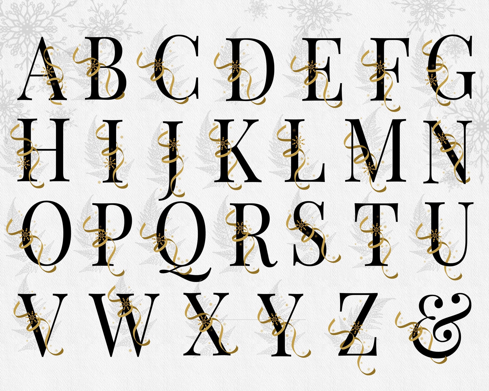 Holiday Snowflake Alphabet Letters, Winter Snowflake Alphabet Letters ...