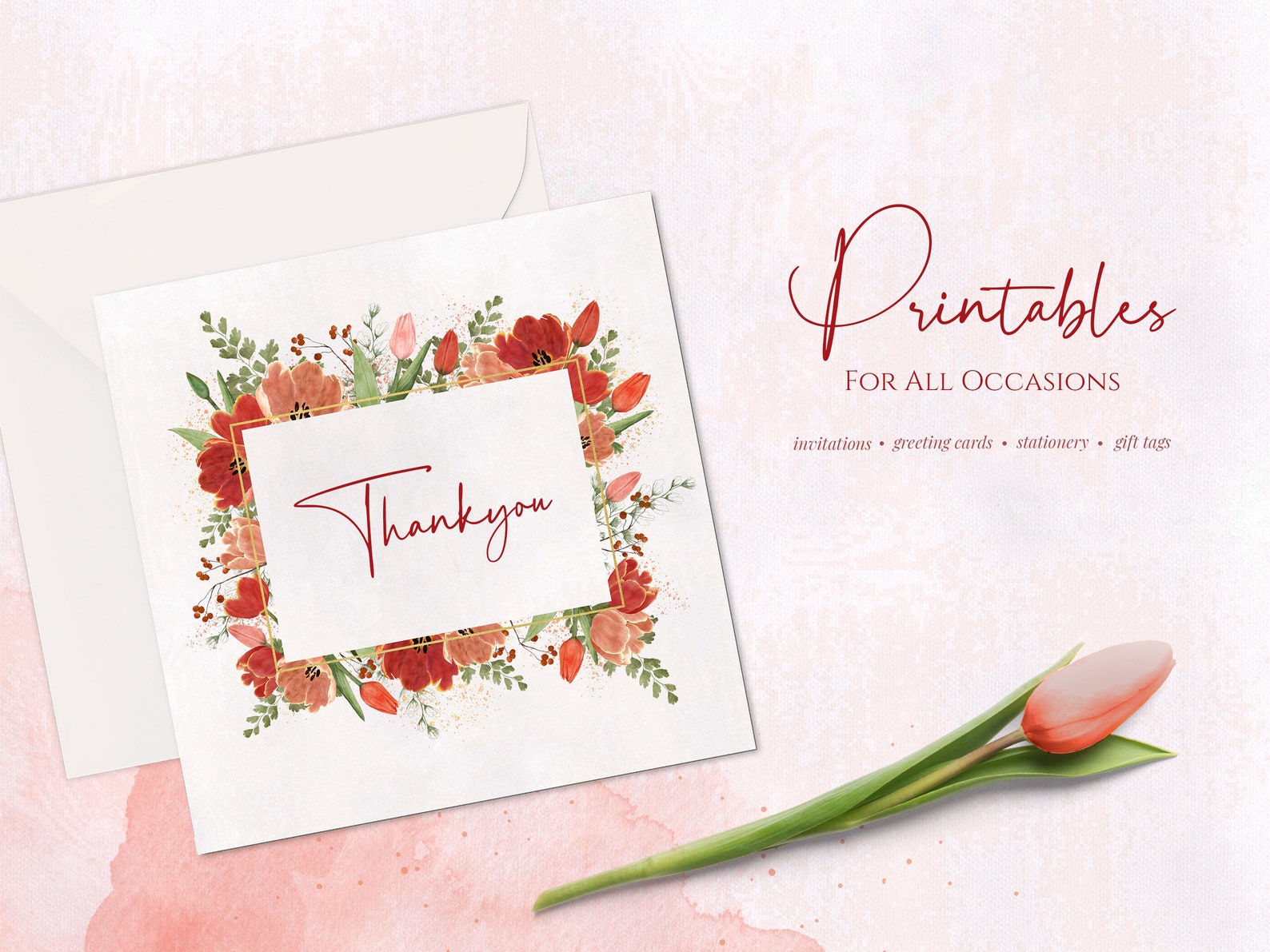 Tulip Clipart, Watercolortulip Clipart, Floral Clipart, Spring Clipart ...