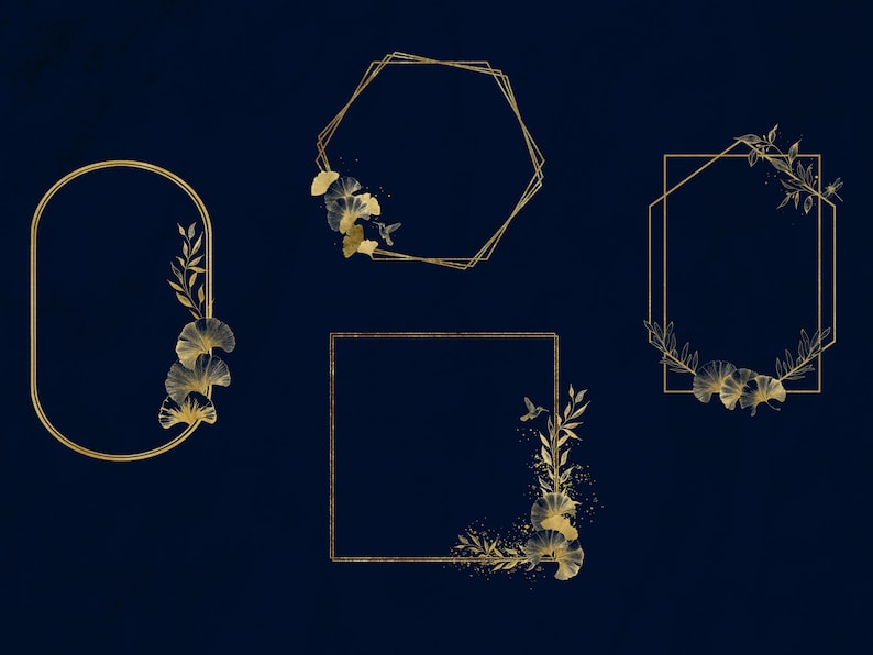 Metallic Gold Frames, Gold Frame Clipart, Gold Frames Illustrations ...