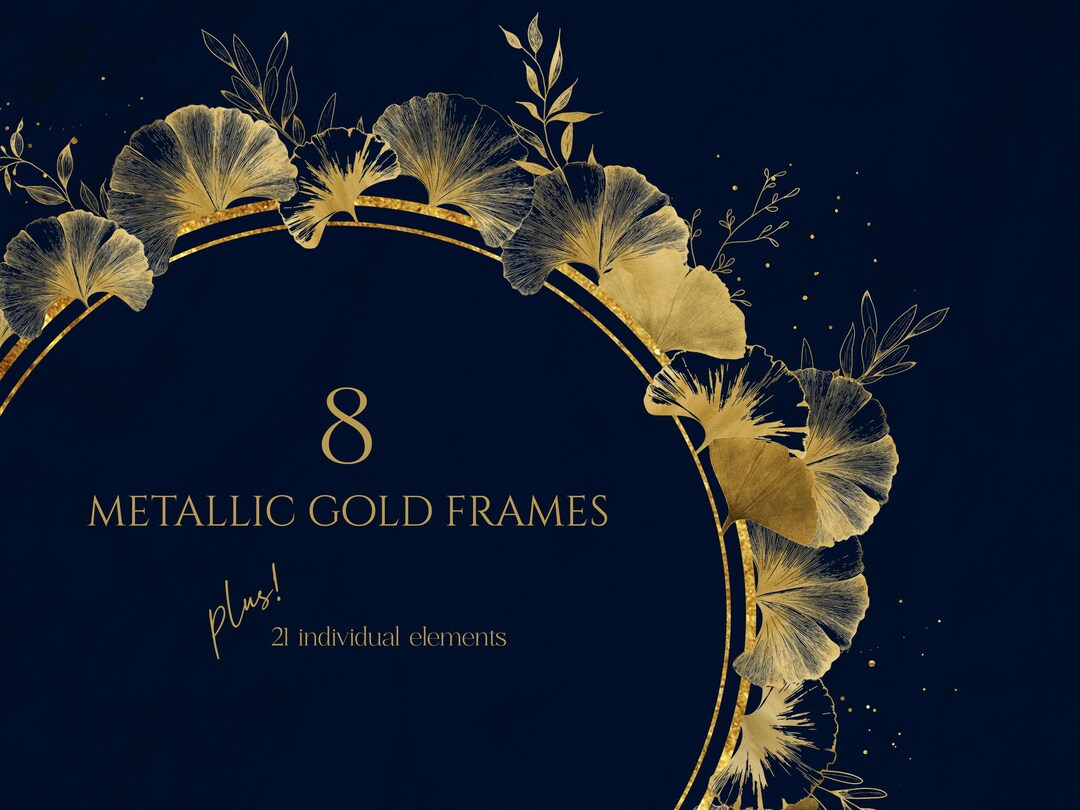 Metallic Gold Frames, Gold Frame Clipart, Gold Frames Illustrations ...