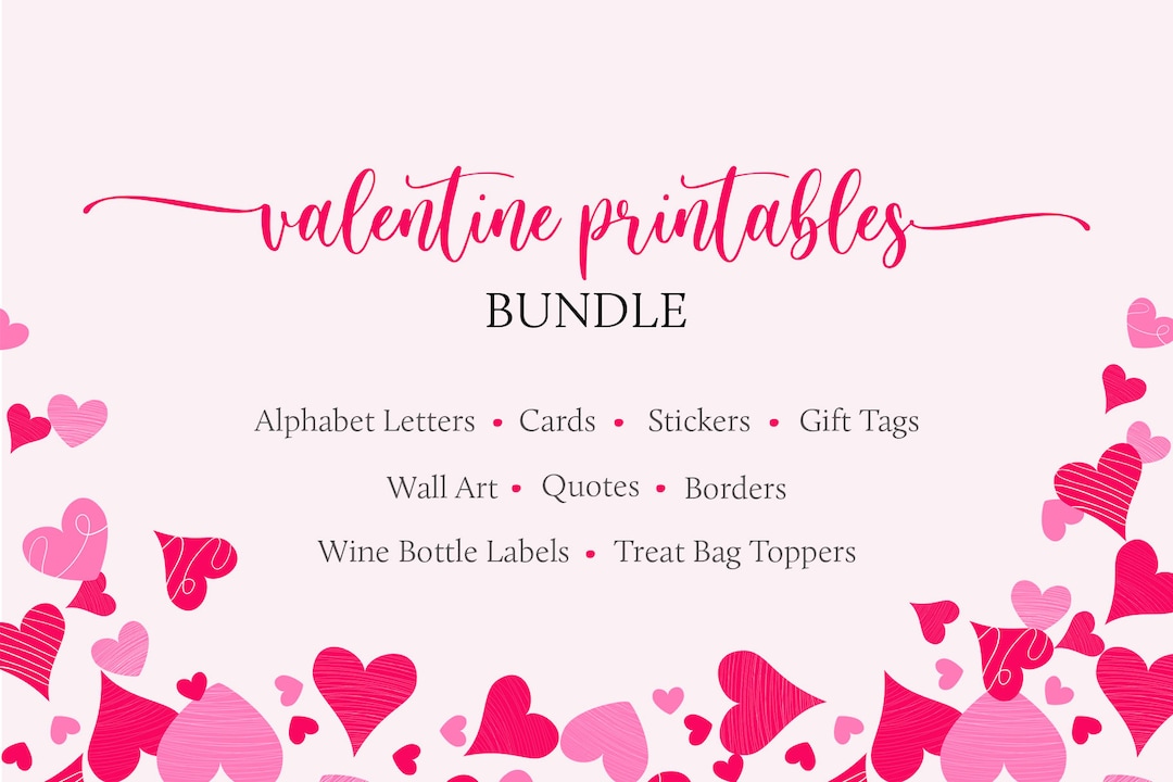 Valentine's Printable Bundle, Valentine's Day Printables, - Etsy