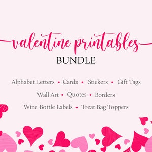 Valentine's Printable Bundle, Valentine's Day Printables, - Etsy