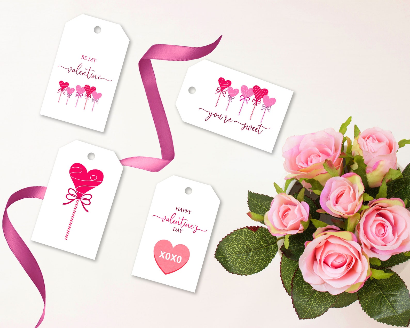 Valentine Gift Tags, Printable Gift Tags, Valentine's Day - Etsy