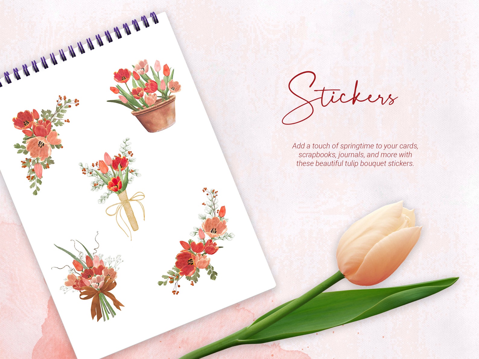 Tulip Clipart, Watercolortulip Clipart, Floral Clipart, Spring Clipart ...