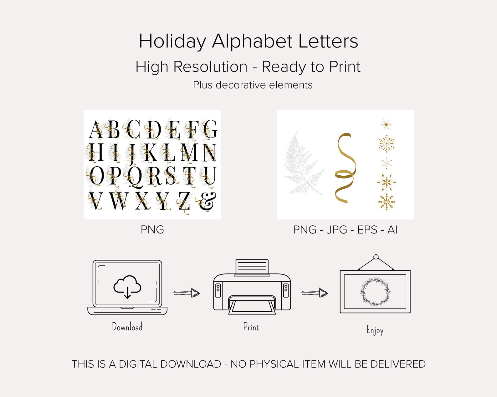 Holiday Snowflake Alphabet Letters, PNG Clipart (digital Download) - Etsy
