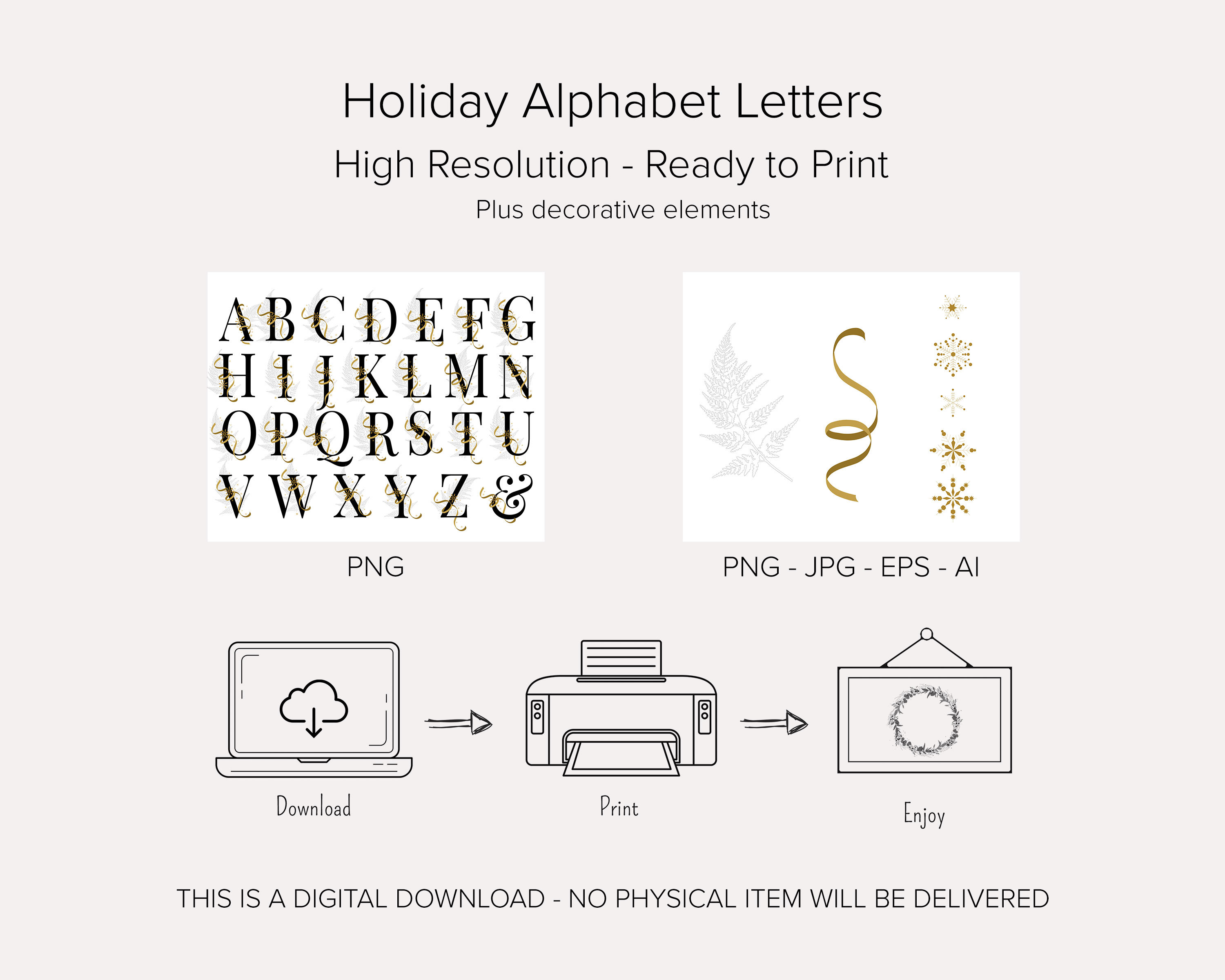 Holiday Snowflake Alphabet Letters, PNG Clipart (digital Download) - Etsy