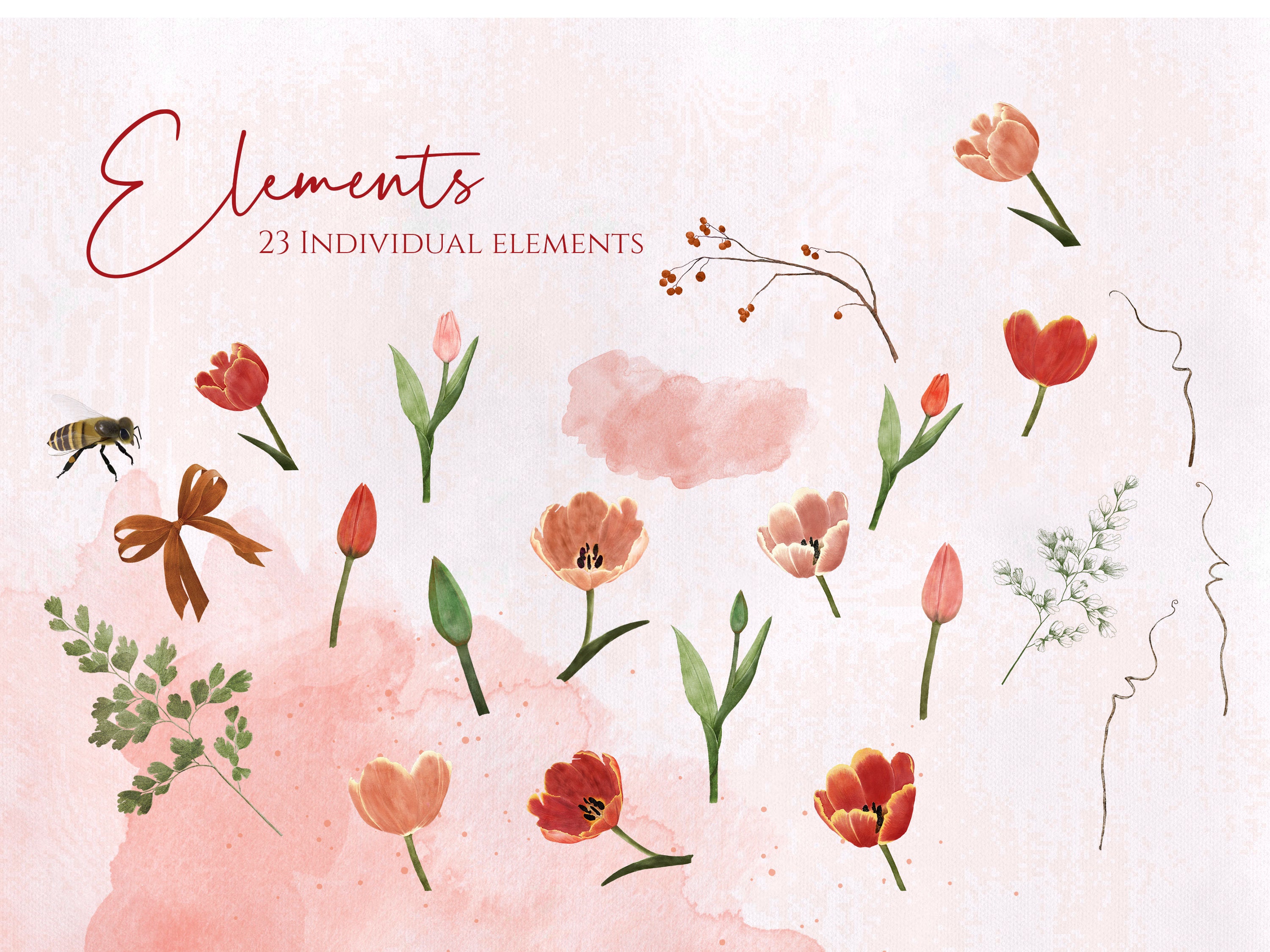 Tulip Clipart, Watercolortulip Clipart, Floral Clipart, Spring Clipart ...