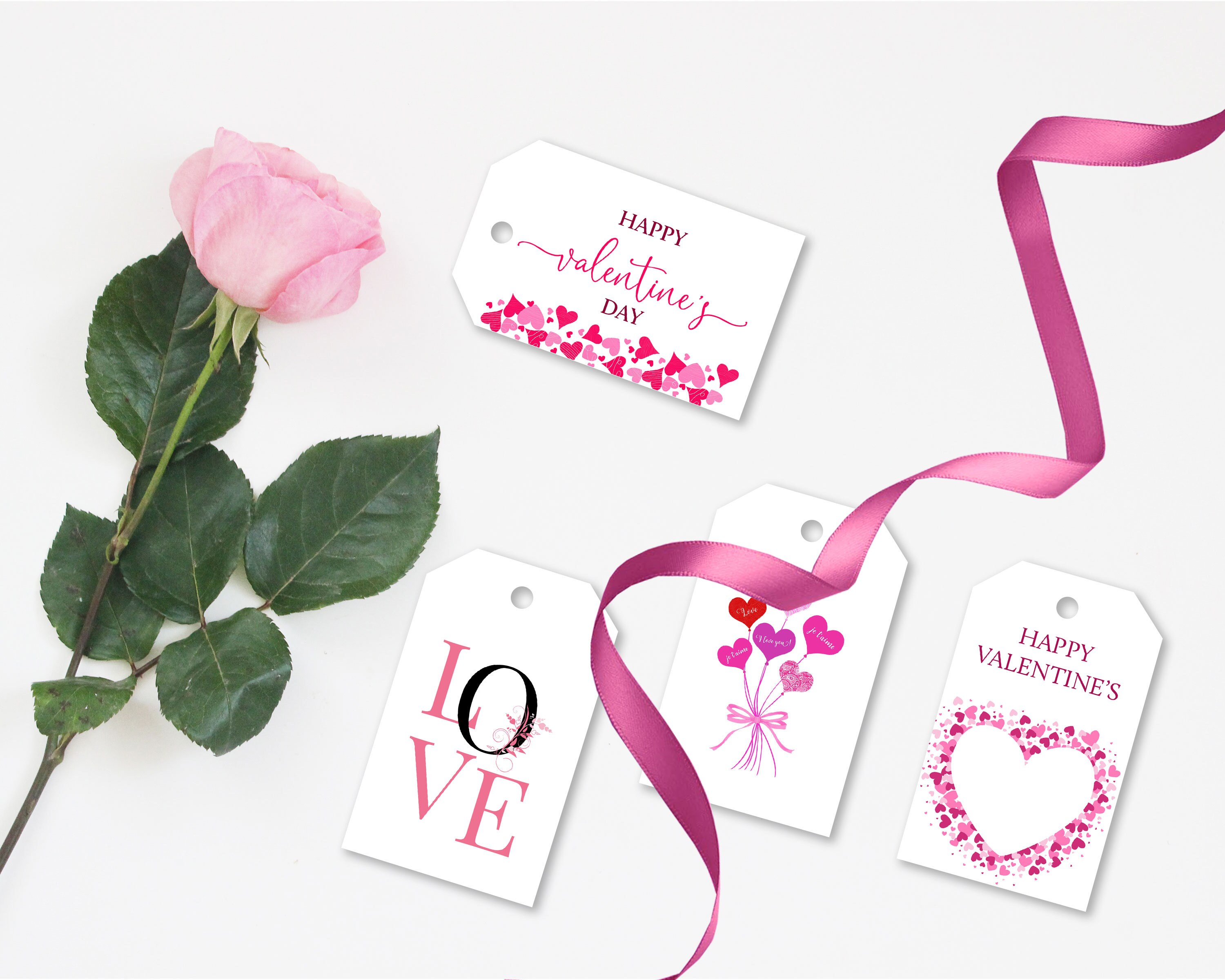 Valentine Gift Tags, Printable Gift Tags, Valentine's Day - Etsy