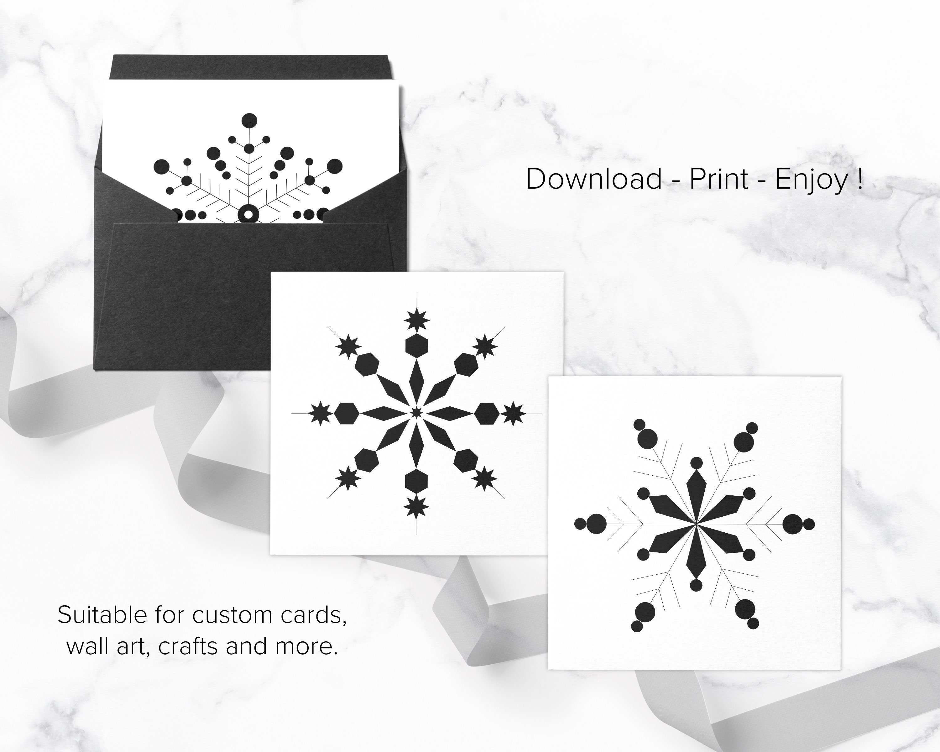 Christmas Snowflake, Snowflake Printable, Wall Art Decor, Snowflake ...