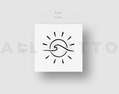 Fine Line Sun and Wave Temporary Tattoo set of 3 - Etsy