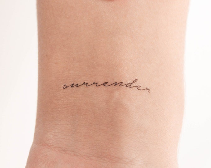 Surrender Temporary Tattoo Sticker set of 2 - Etsy