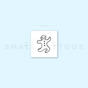 Gingerbread Man Temporary Tattoo set of 3 - Etsy