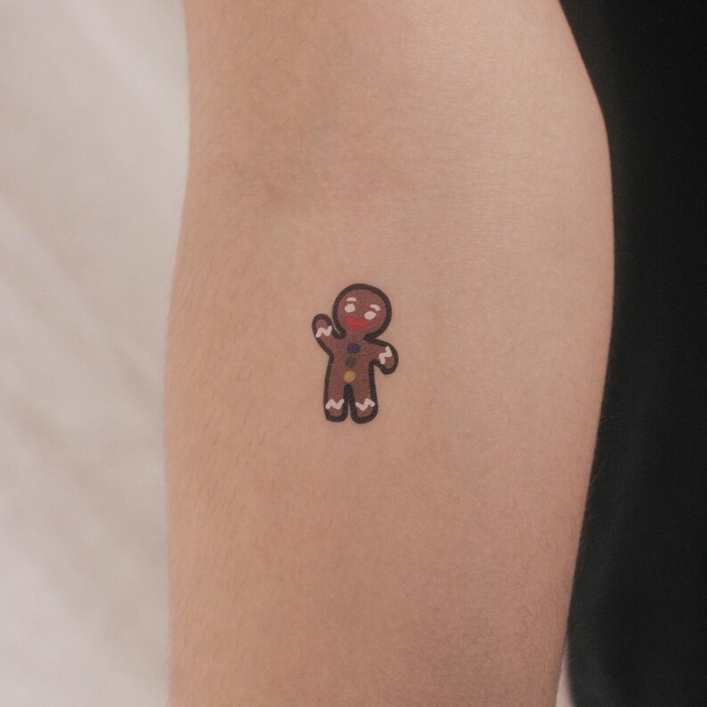 Gingerbread Temporary Tattoo (set of 3) - Etsy
