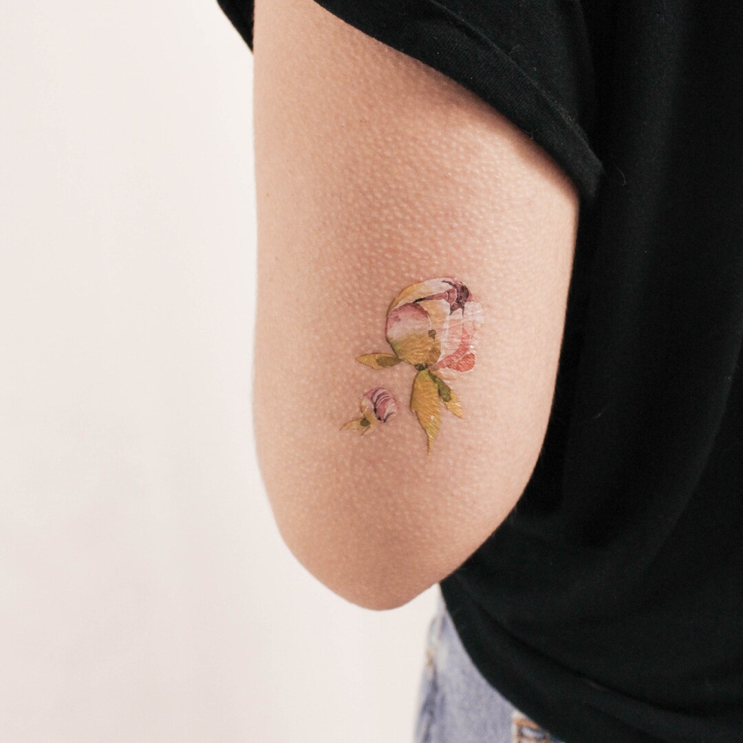 Peony Buds by Ann Lilya Temporary Tattoo (set of 3) - Etsy