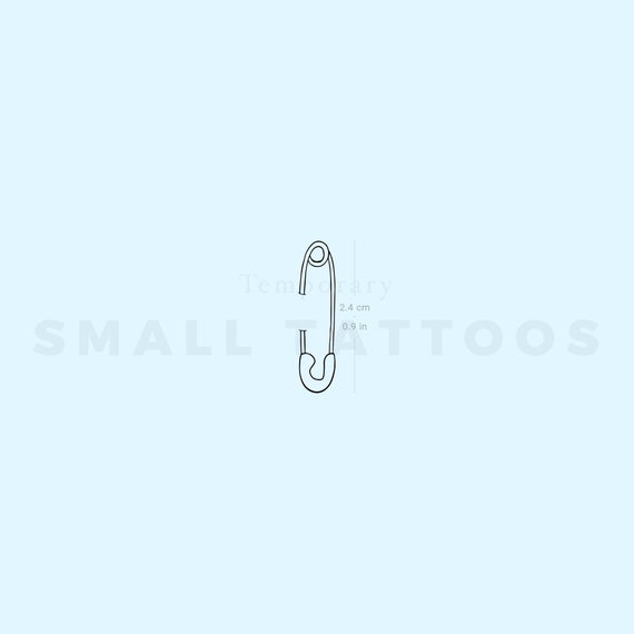 Fine Line Safety Pin Temporary Tattoo set of 3 - Etsy