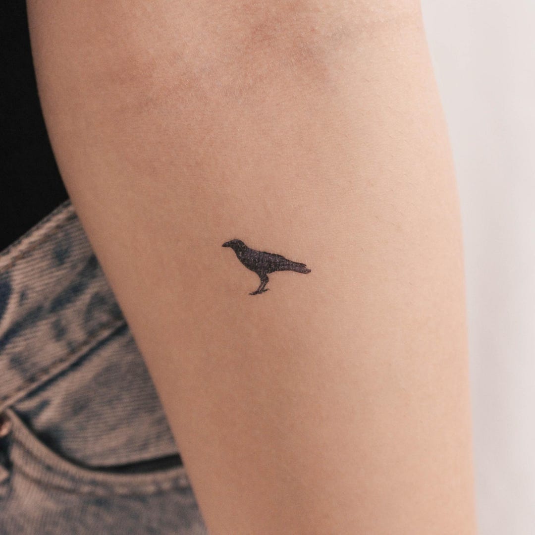Small Raven Temporary Tattoo (set of 3) - Etsy