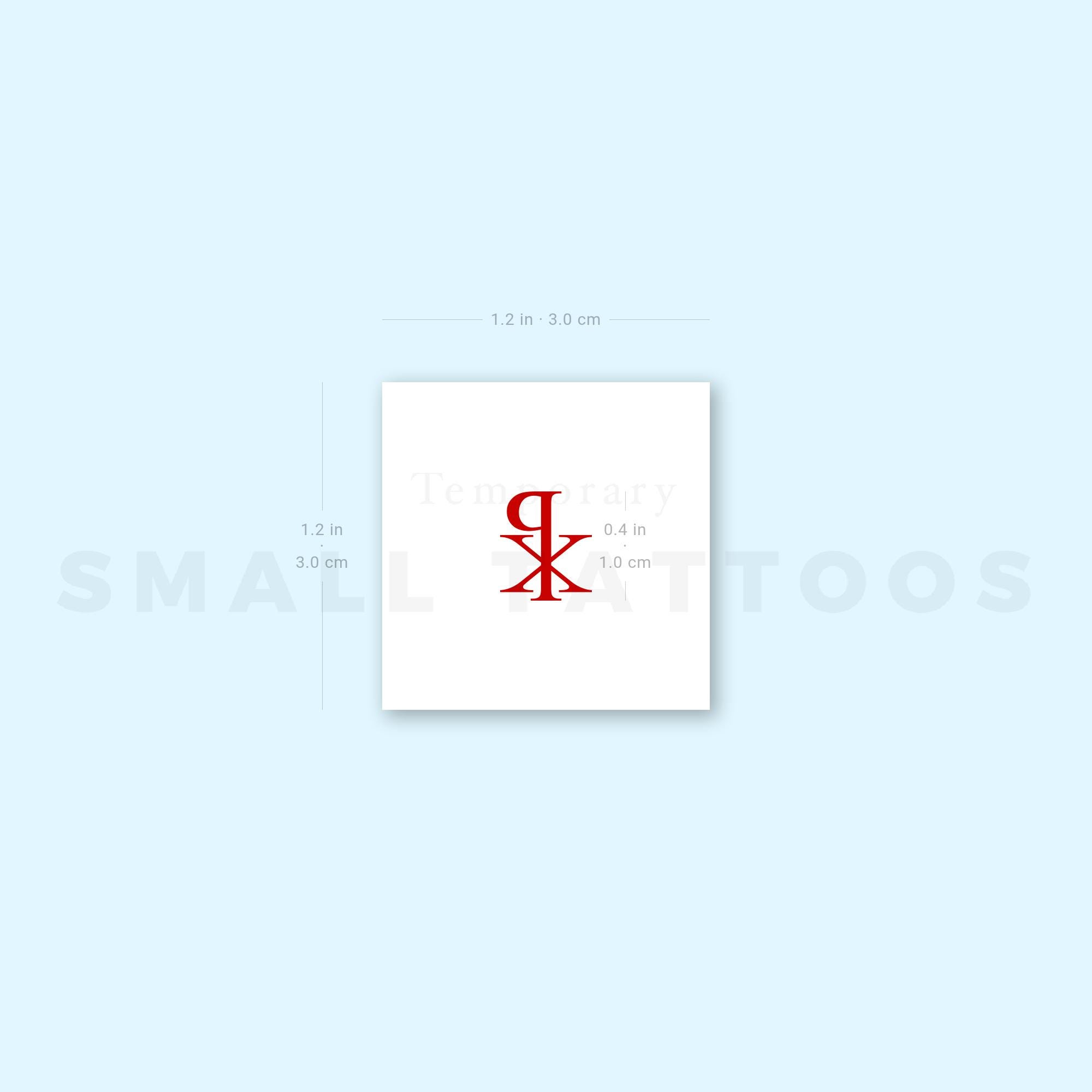 Red Chi Rho Temporary Tattoo (set of 3) - Etsy