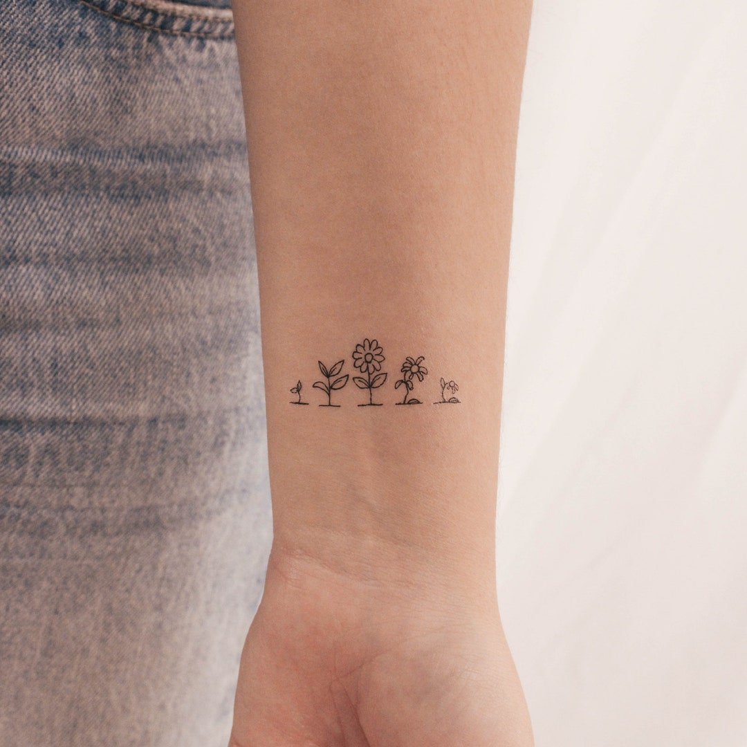 Life of A Flower Temporary Tattoo (set of 3) - Etsy