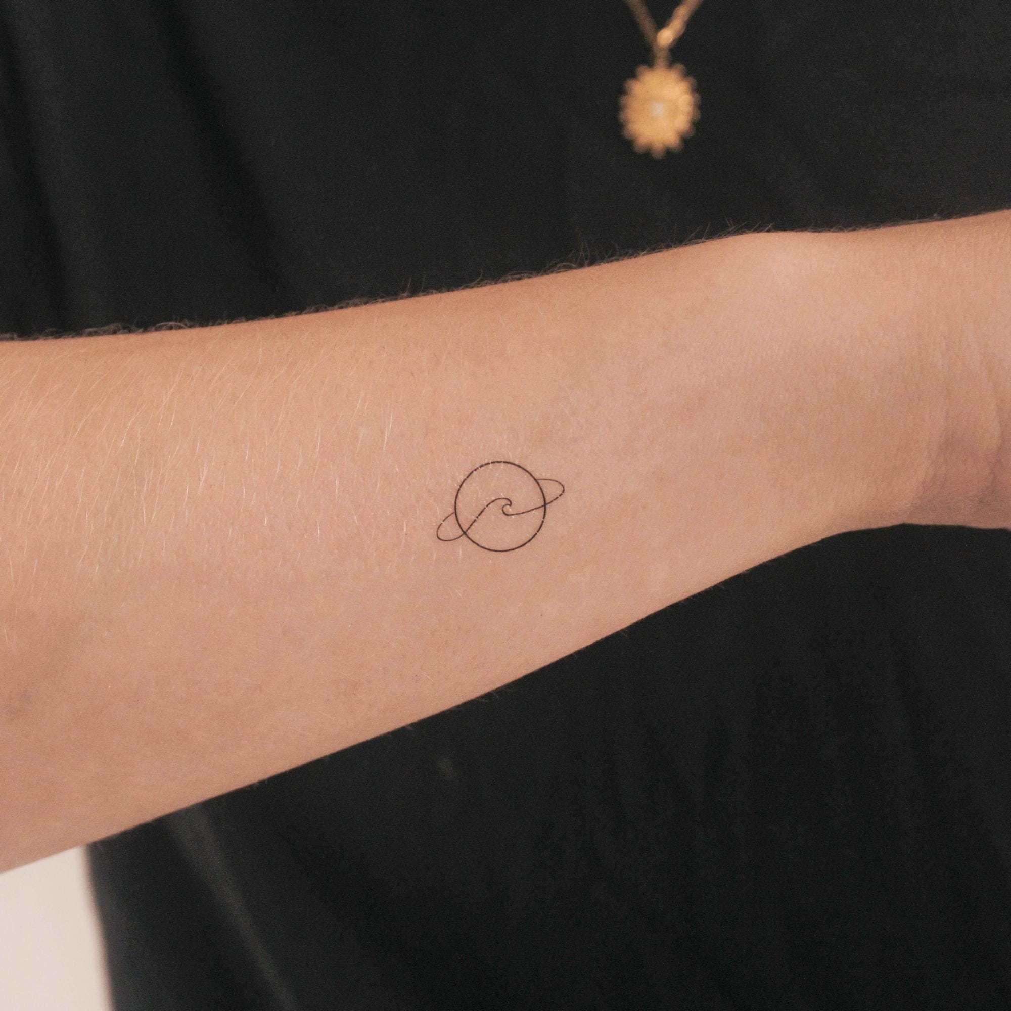 Tiny Saturn Tattoos Cute Small Saturn Planet Tattoo