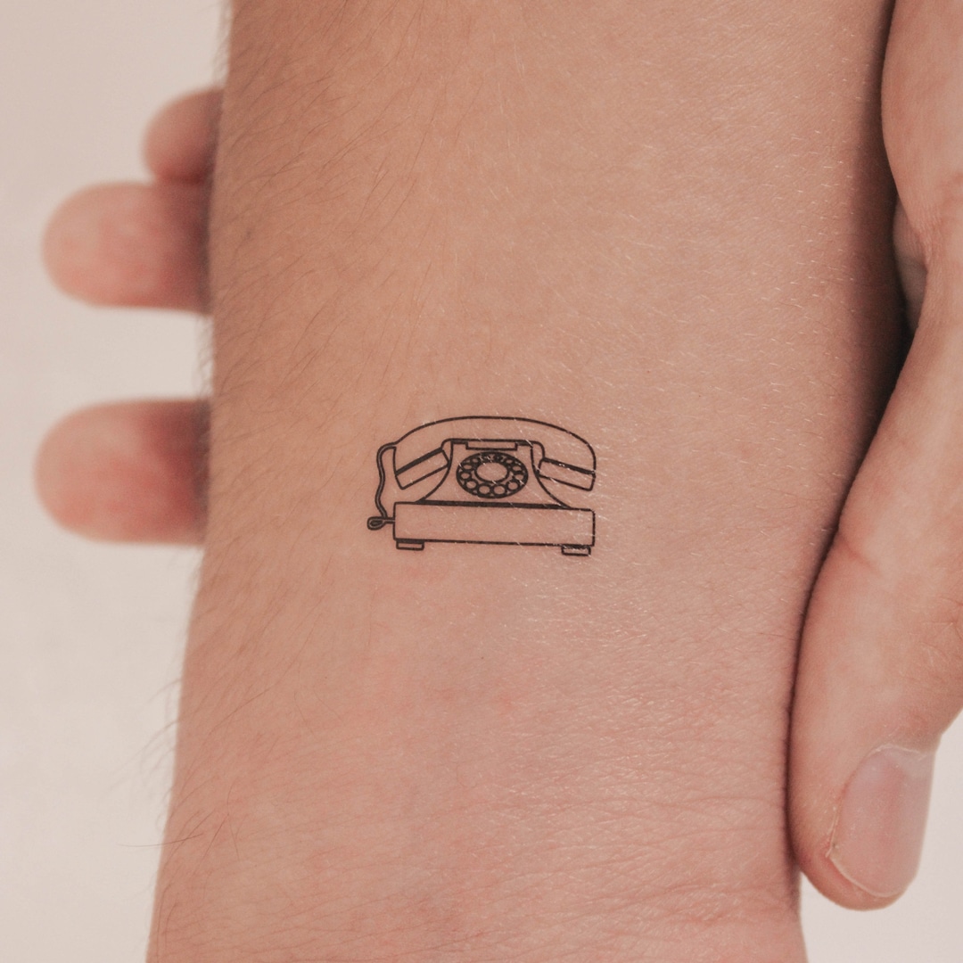 Vintage Telephone Temporary Tattoo (set of 3) - Etsy