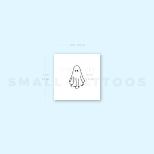 Fine Line Ghost Temporary Tattoo (set of 3) - Etsy