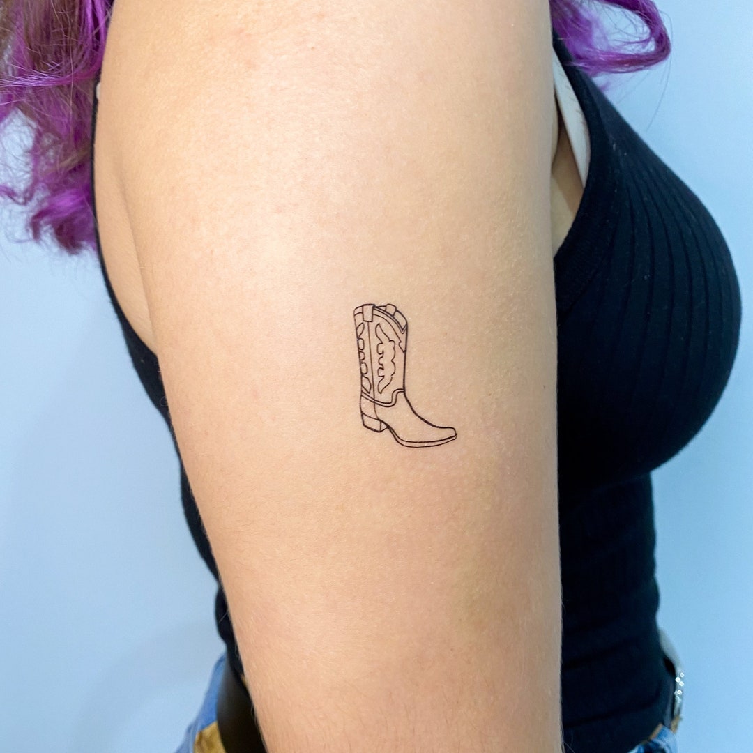 Cowboy Boot Temporary Tattoo (set of 3) - Etsy