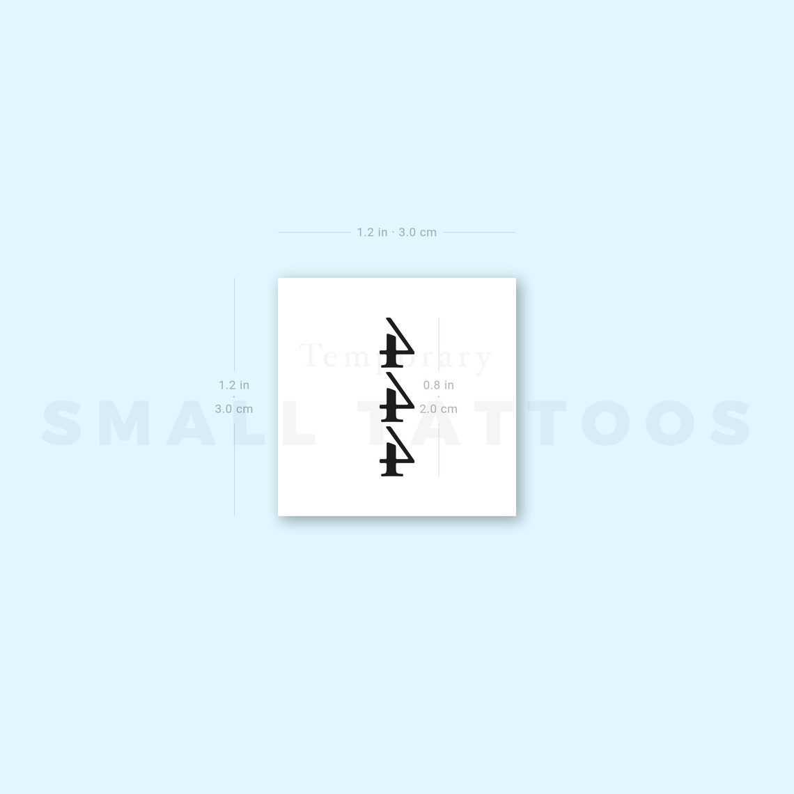 Vertical 444 Temporary Tattoo (set of 3) - Etsy