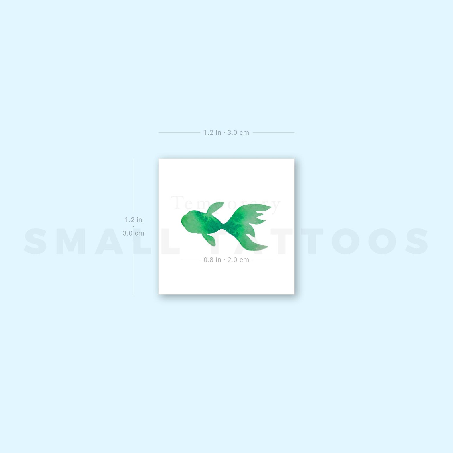 Green Fish Temporary Tattoo (set of 3) - Etsy