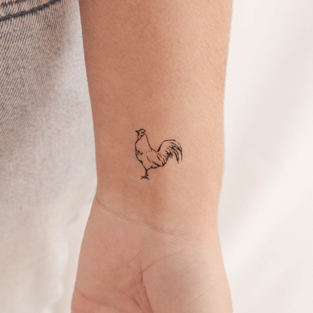 Rooster Temporary Tattoo (set of 3) - Etsy