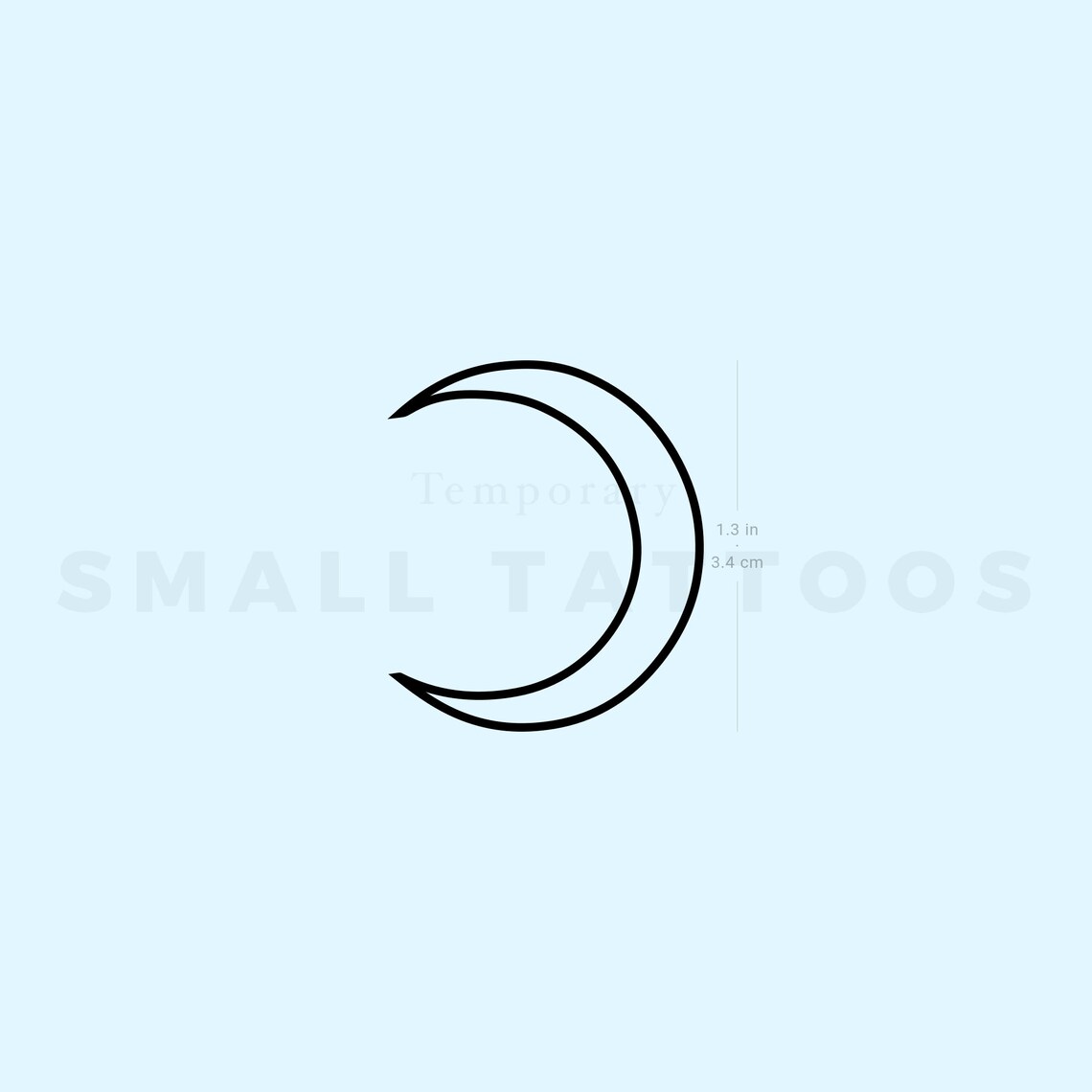 Fine Line Crescent Moon Temporary Tattoo set of 3 - Etsy