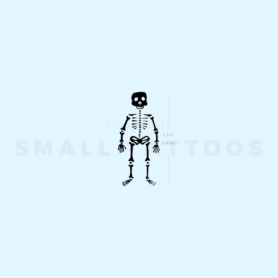 Skeleton Temporary Tattoo set of 3 - Etsy
